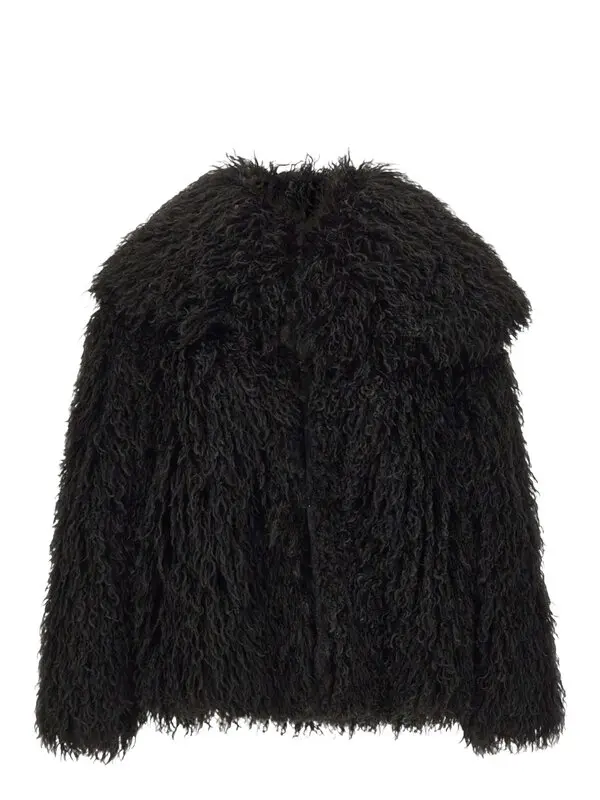 KAOS Long Sleeve Fur Jacket - Black