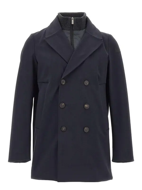 RRD Long Sleeve Double-breasted Trench Coat - Blue