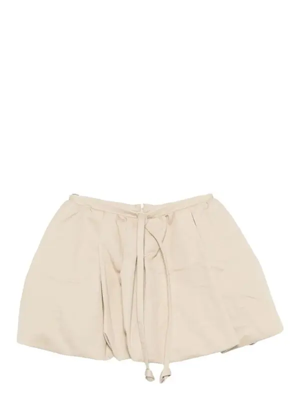 PATOU Drawstring Pleated Midi Skirt - Nude