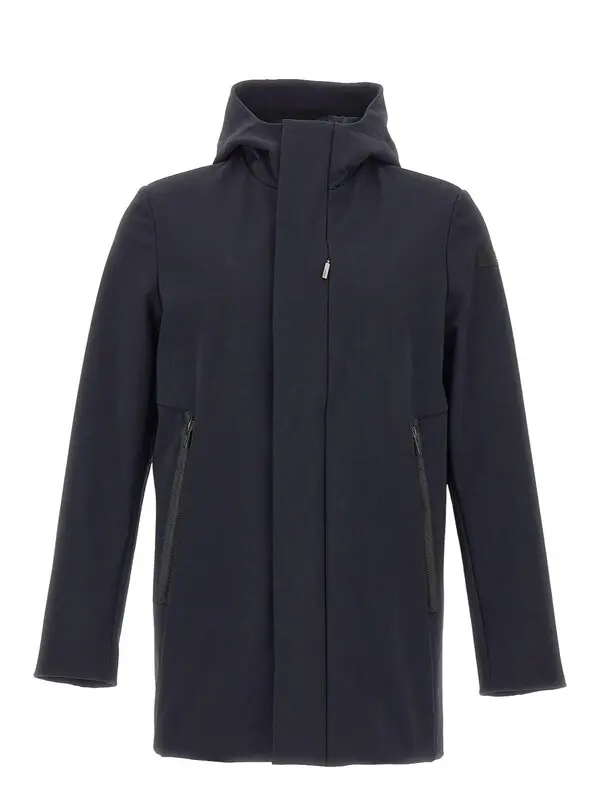 RRD Long-sleeve Hooded Jacket With Zip-up Closure - Blue