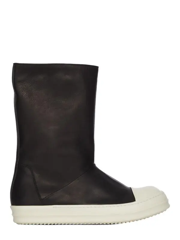 Rick Owens High Rubber-sole Boots - Black/milk