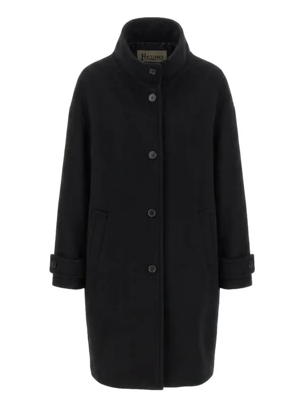 Herno High-collar Coat - Black