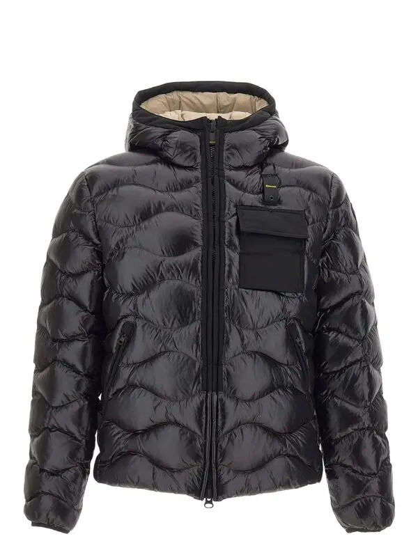BLAUER. Long-sleeve Hooded Padded Jacket - Black