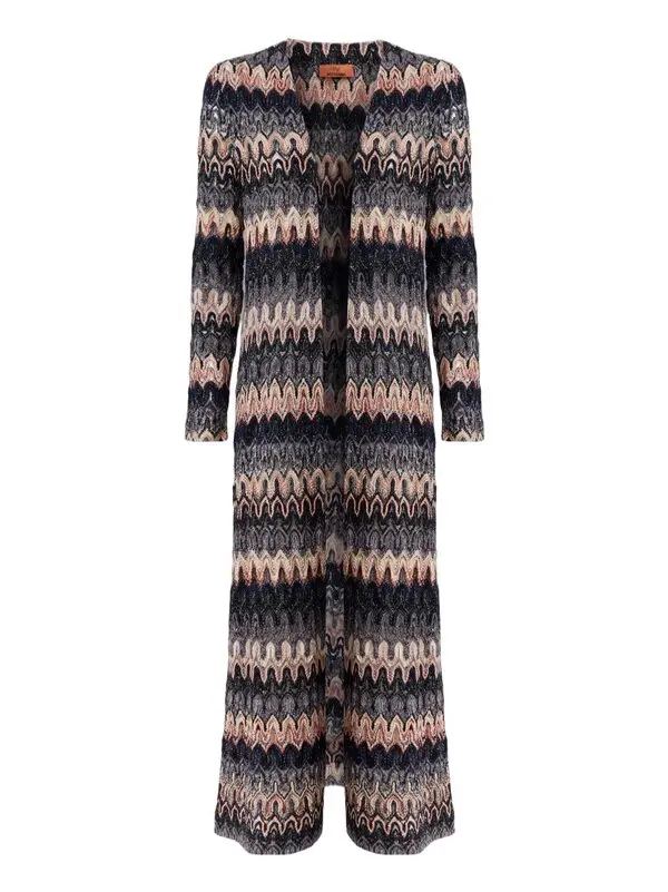 Missoni Zigzag Crochet-knit Long Cardigan - Black