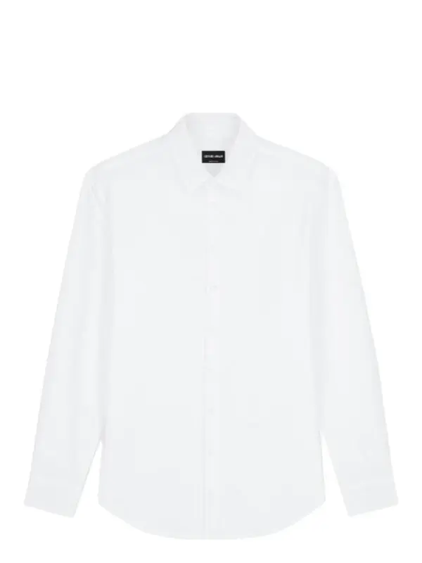 Giorgio Armani Regular Fit Cotton Seersucker Shirt - White