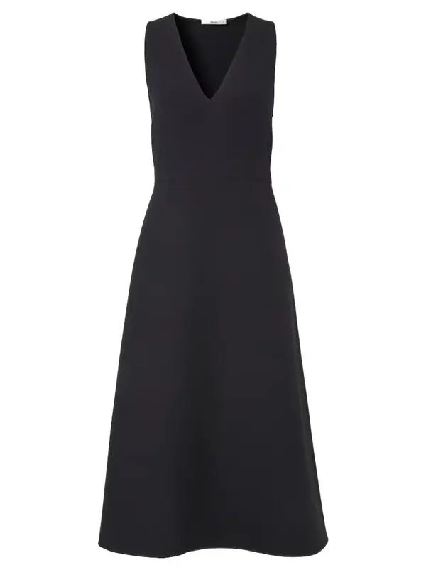 Fendi Silk And Wool Midi Dress - Black