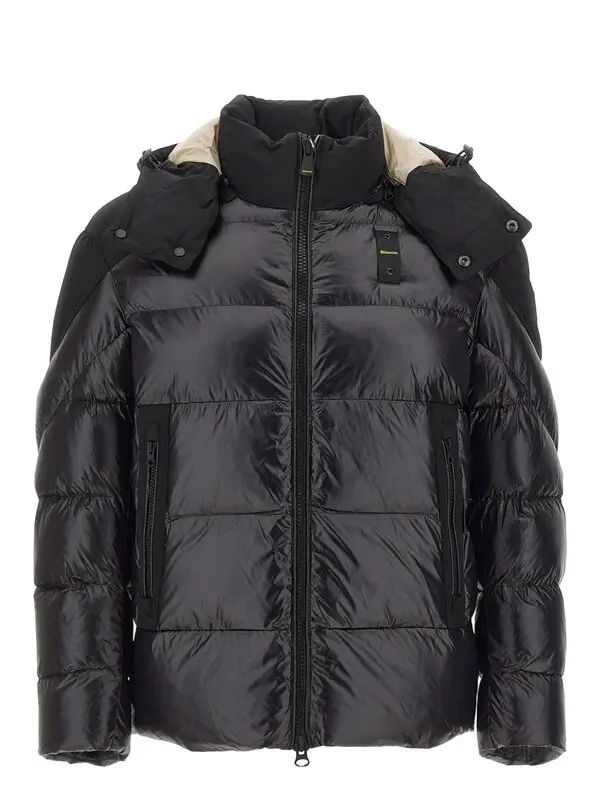 BLAUER. Long-sleeve Hooded Padded Zip-up Jacket - Black