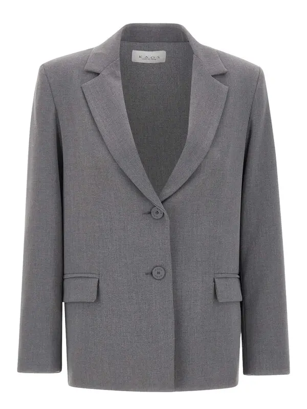 KAOS Single-breasted Blazer With Notched Lapel - Grey