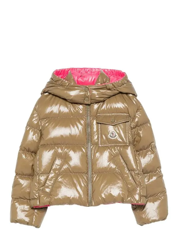 Moncler Andro Padded Jacket With Hood - Brown