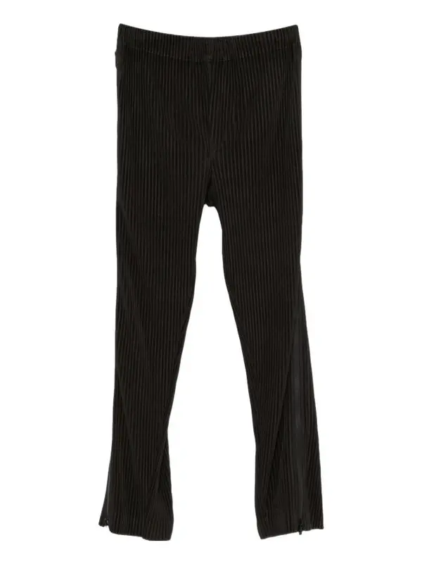 Issey Miyake Pleated Design Zip-detail Trousers - Black