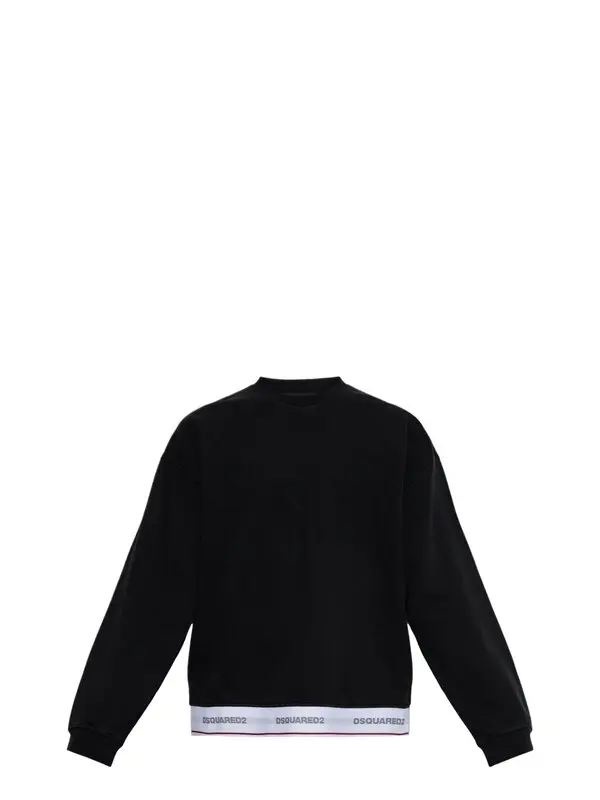 Dsquared2 Logo Trim Crewneck Sweatshirt - Black