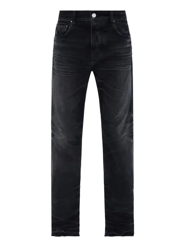 Amiri Logo Patch Straight Leg Jeans - Black