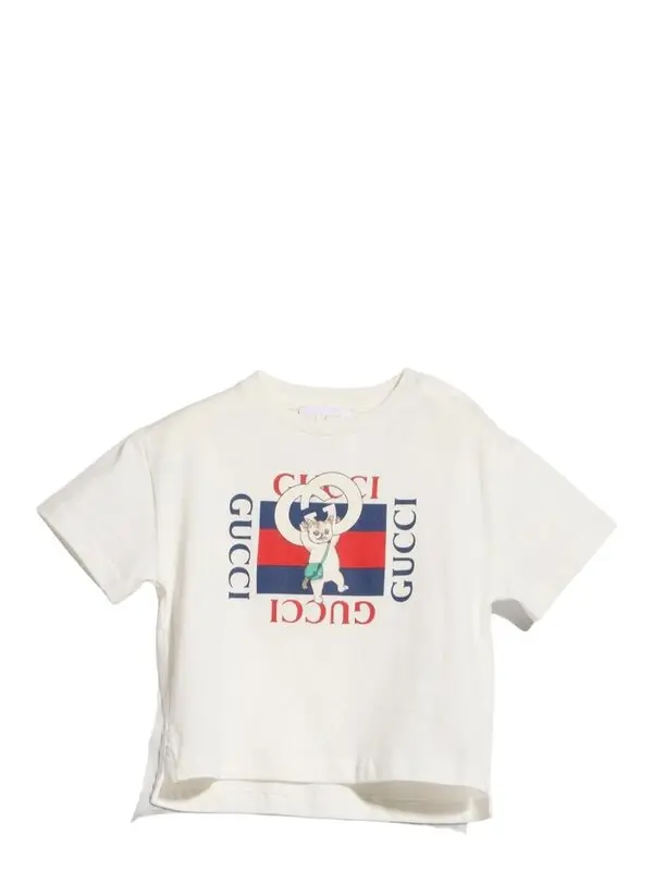 Gucci Cotton T-shirt With Cat Print - White