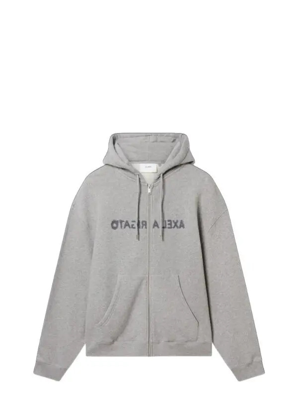 Axel Arigato Rhys Logo-embroidered Zip-up Hoodie - Grey
