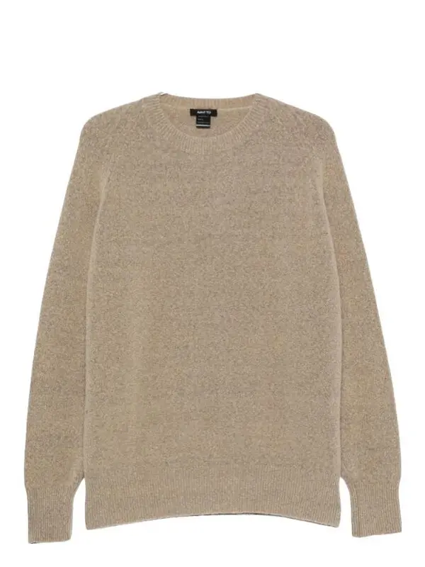 Avant Toi Long-sleeved Crew Neck Sweater - Beige