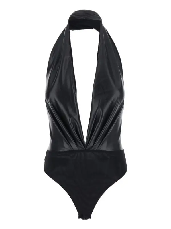Andamane Sleeveless V-neck Bodysuit - Black