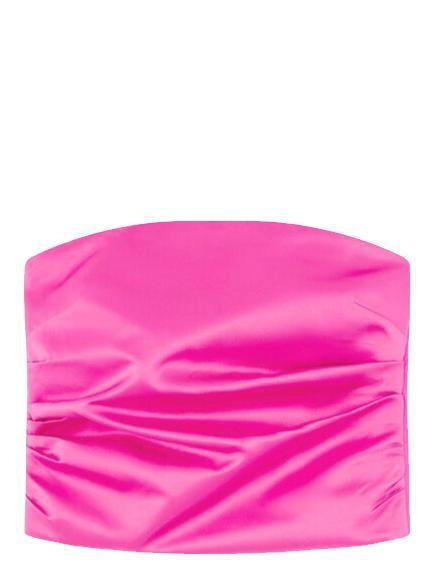 GANNI Duchesse Satin Top - Raspberry Rose