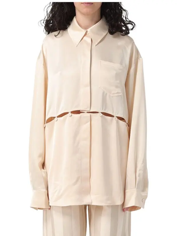 Nanushka Maxon Concealed Fastened Shirt - Nude