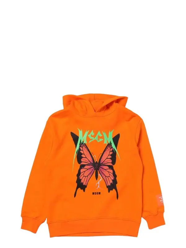 MSGM Graphic Print Hoodie - Orange