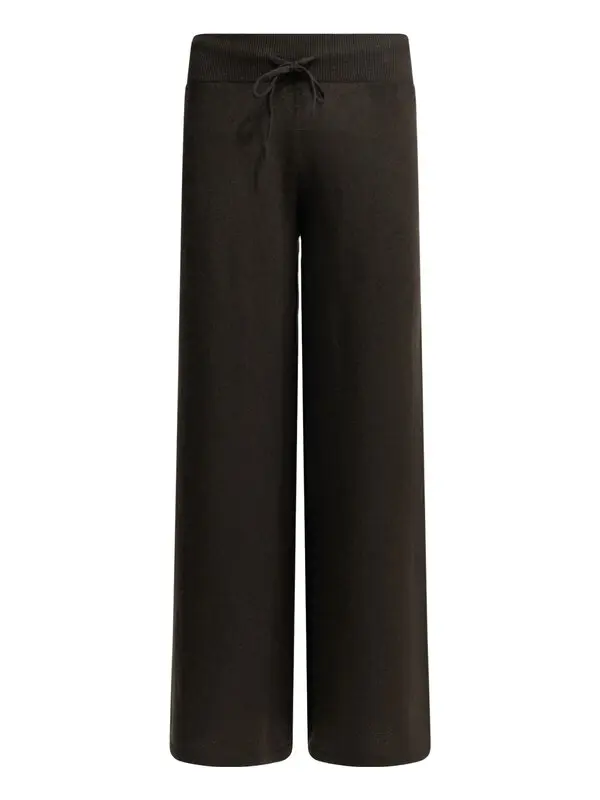 LISA YANG Drawstring Wide Leg Knit Trousers - Brown