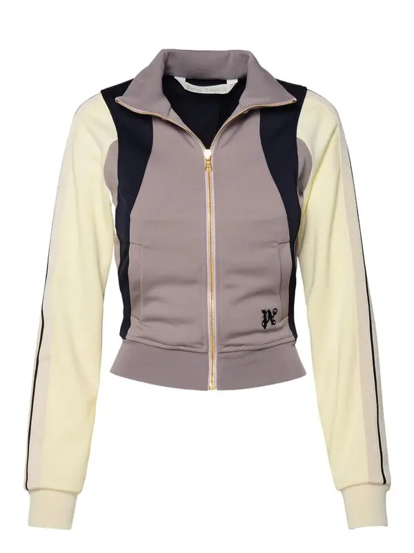 Palm Angels Pa Monogram Embroidered Colour-blocked Track Jacket - Nude