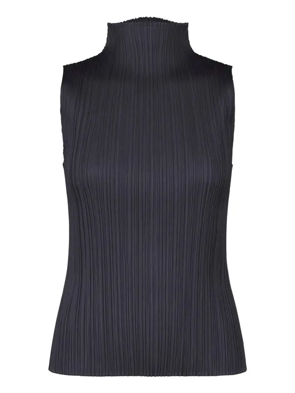 Issey Miyake Sleeveless High-neck Top - Navy
