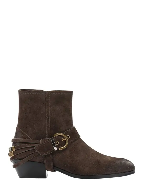 Pinko Almond-toe Ankle Boots With Side Zip - Brown