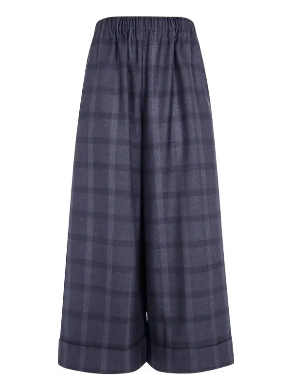 DANIELA GREGIS Plaid Trousers - Greyanthraciteirregularcheck