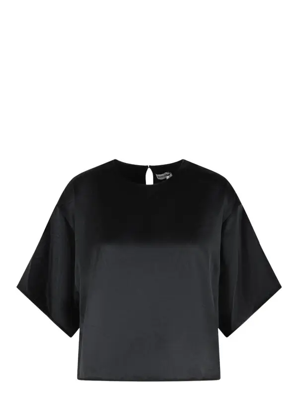 Simkhai Acetate Blend Top With Crew Neck And Short Sleeves - Black