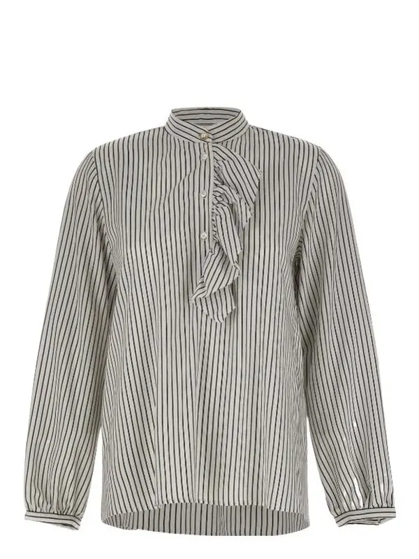 Marella Striped Long Sleeve Shirt - Gray