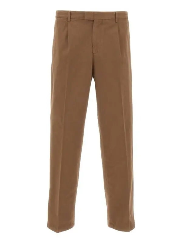 BRIGLIA 1949 Tailored Trousers With Belt Loops - Brown