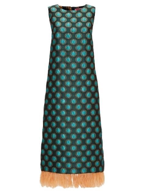 La DoubleJ Sleeveless Printed Maxi Dress With Tassels - Green