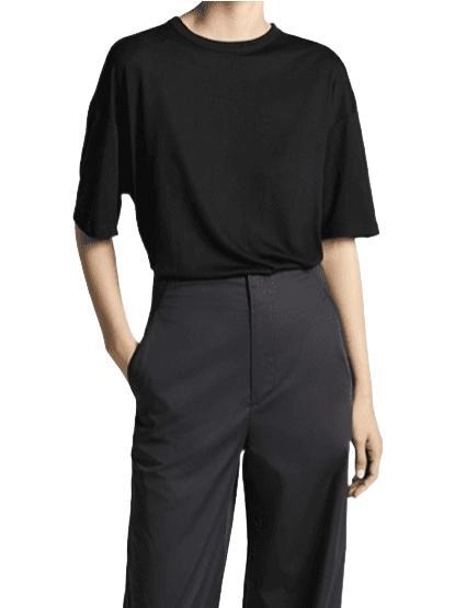 Vince Short-sleeved Crew Neck Shirt - Black