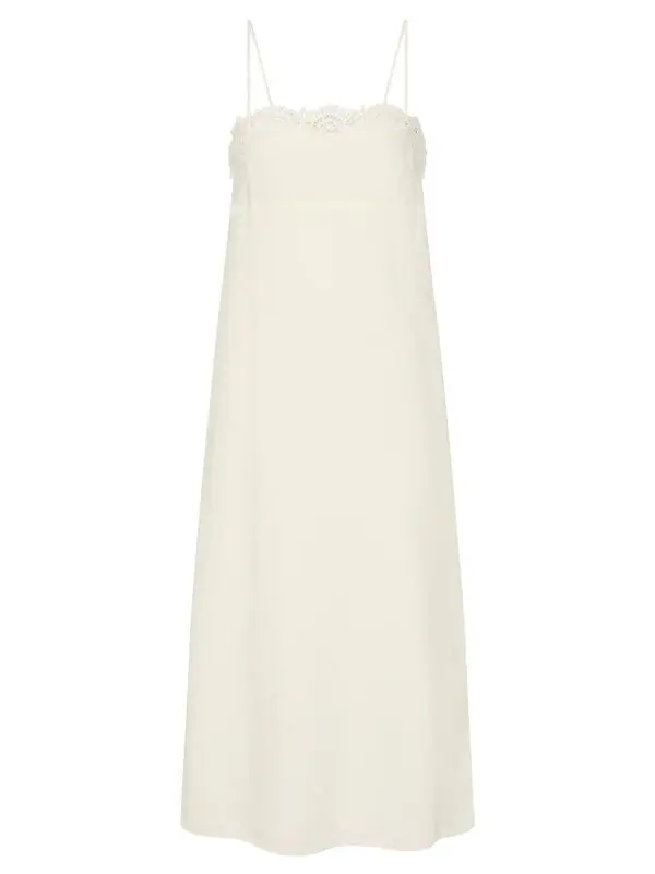 Posse Slip Dress With Lace Trim - Crm