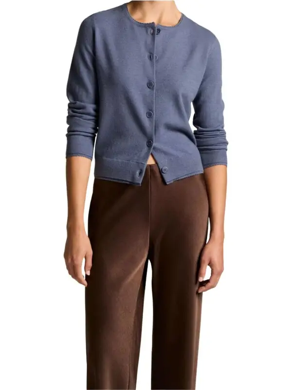 Vince Scallop-trim Wool Cashmere-blend Cardigan - Sky-blue