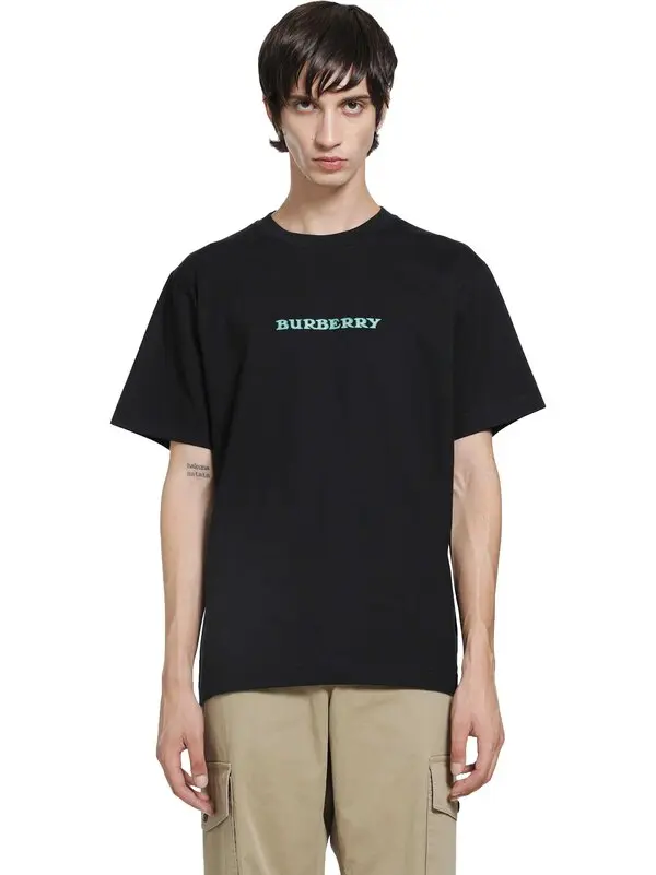Burberry Heritage Logo Cotton T-shirt - Black