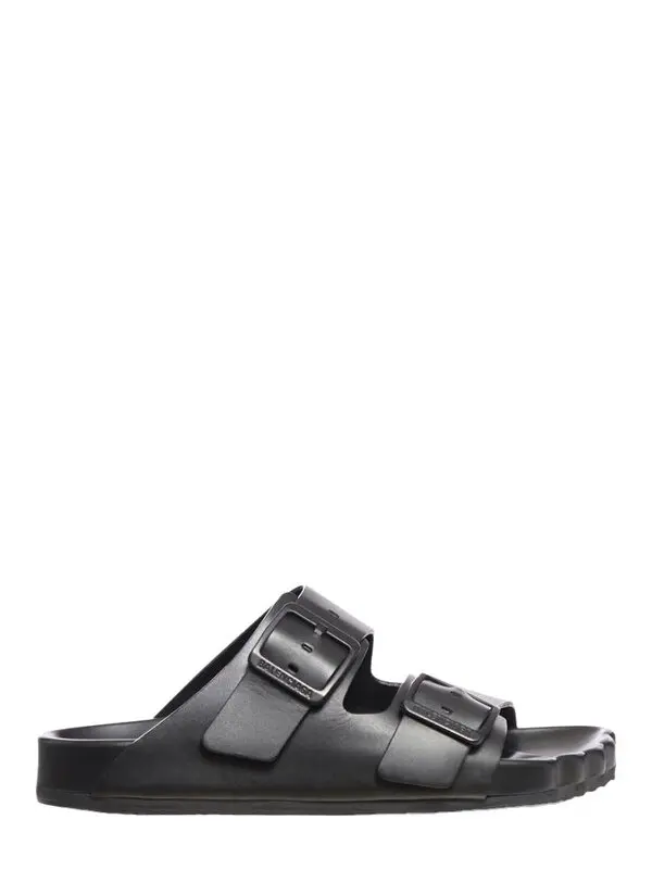 Balenciaga Buckle Slide-on Sandals - Black