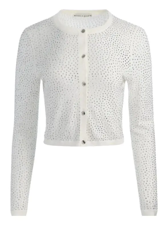 ALICEOLIVIA Alice + Olivia Embellished Cardigan - Soft White