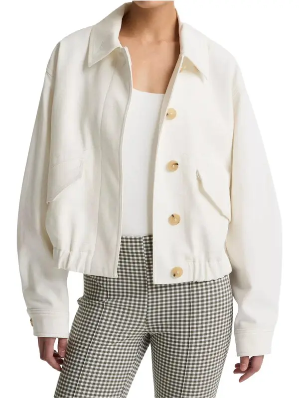 Vince Cotton Bomber Jacket - Chalk