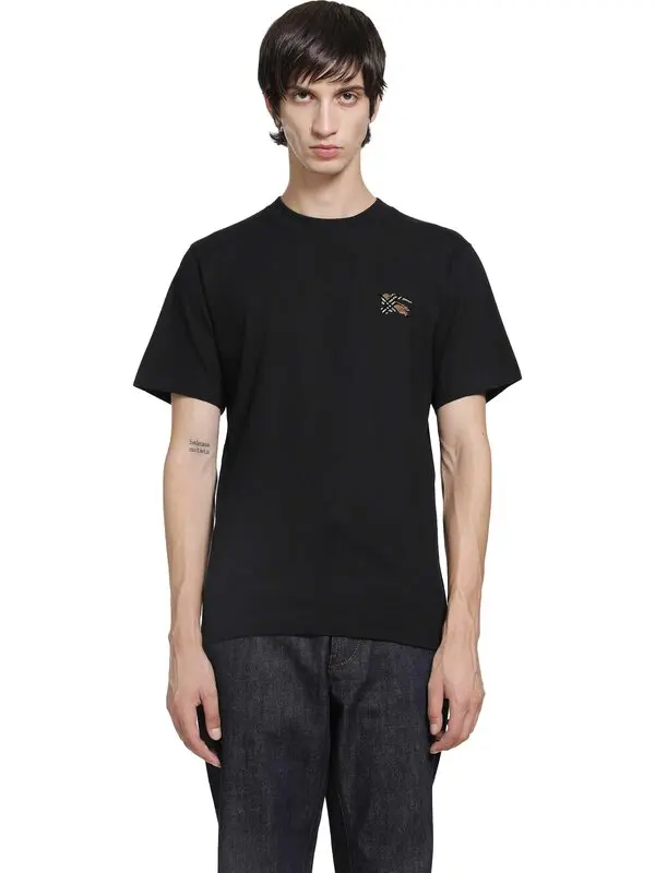 Burberry Knight Cotton T-shirt - Black