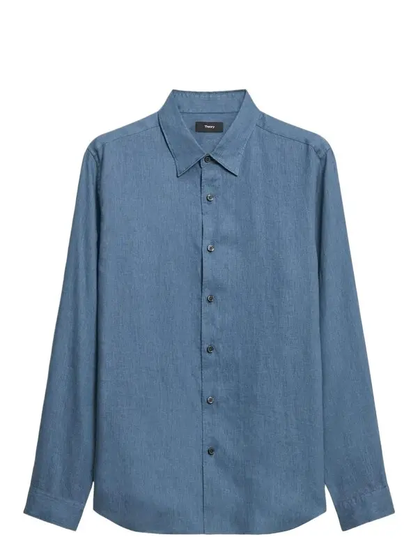 Theory Irving Shirt In Relaxed Linen - Bering Strait