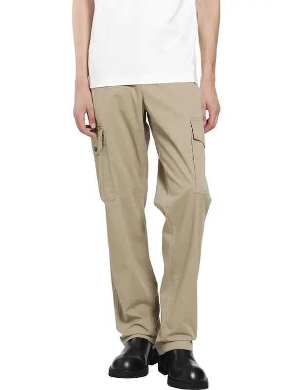 Burberry Cotton Twill Cargo Trousers - Beige