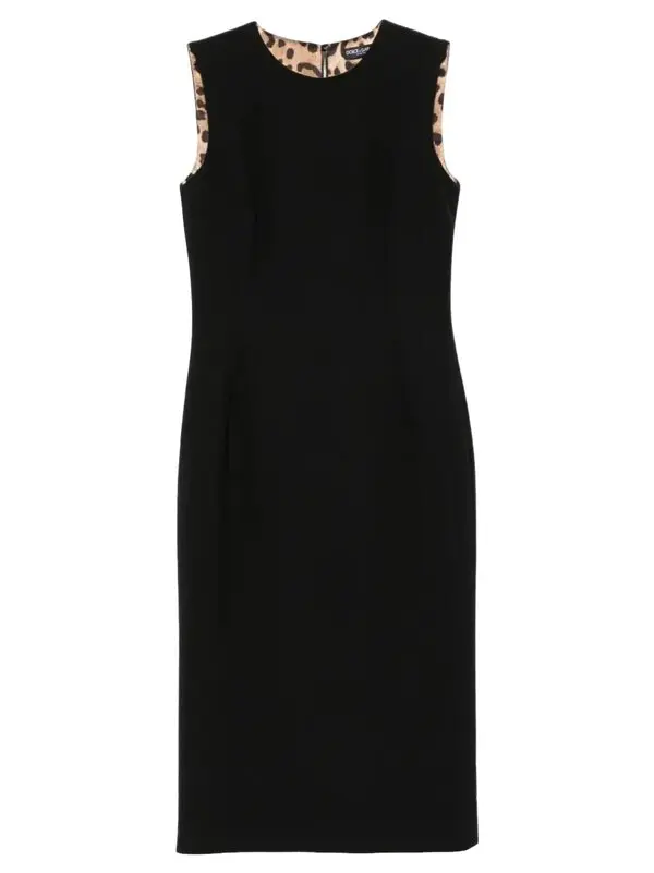 Dolce & Gabbana Sleeveless Sheath Midi Dress - Black