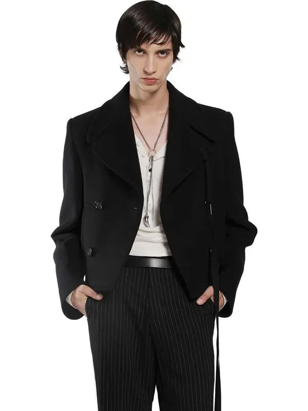 ANN DEMEULEMEESTER Dalmar Double-breasted Short Caban - Black
