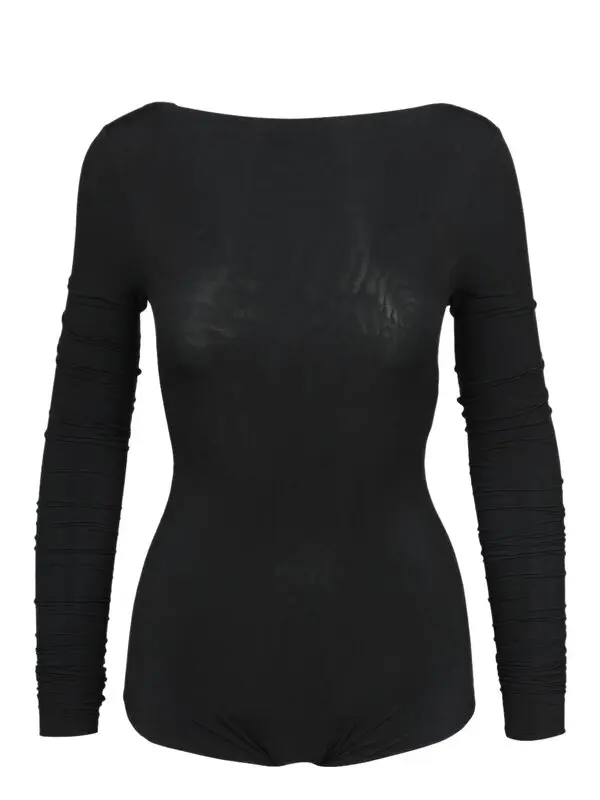 Alberta Ferretti Slim-fit Long-sleeved Bodysuit - Black