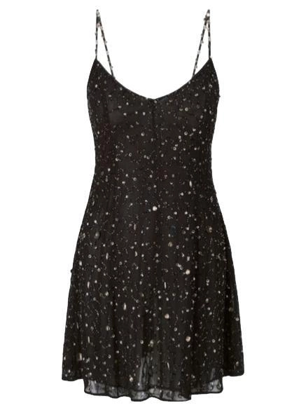 Staud Sequined Mini Dress With Adjustable Straps - Black