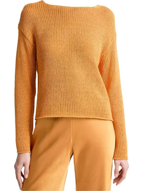 Vince Ribbed-knit Boat-neck Sweater - Orange