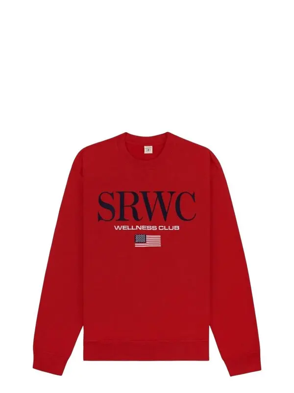 SPORTY  RICH Sporty & Rich Crewneck Sweatshirt With Embroidered Logo - Red