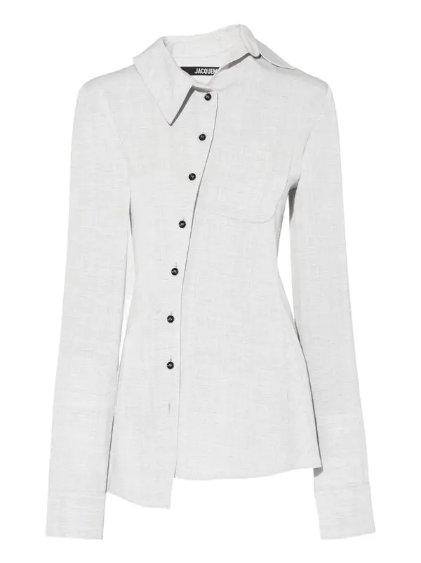 Jacquemus La Chemise Pablo Asymmetric Shirt - Light Gray