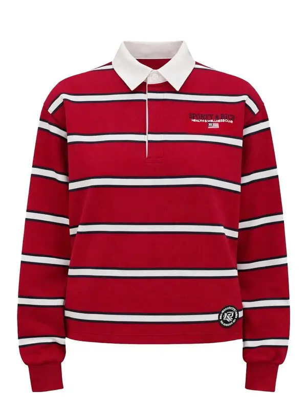 SPORTY  RICH Long-sleeved Polo Shirt - Red